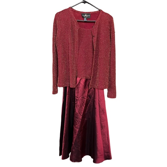 JS Collections | Dresses | Vintage Js Collections Red Copper Metallic ...